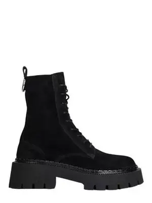 VIC MATIE Lace-up Platform Ankle Boots - Black