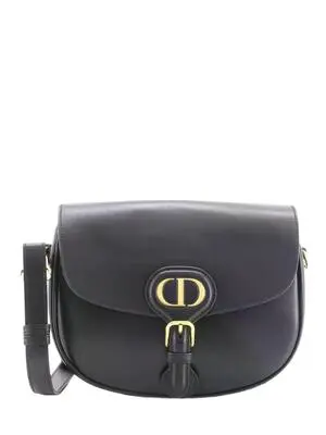 Dior Bobby Flap Leather Medium Crossbody Bag - Black