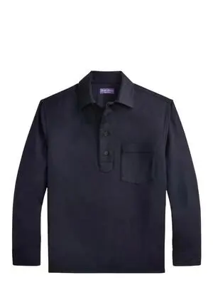 Ralph Lauren Purple Label Russel Long-sleeved Polo Shirt - Blue