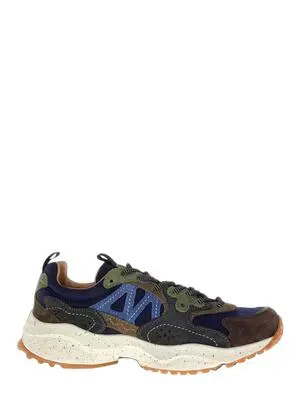 FLOWER MOUNTAIN Panelled Lace-up Sneakers - Blue