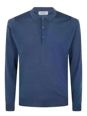 John Smedley Belper Long-sleeve Polo Shirt - Blue