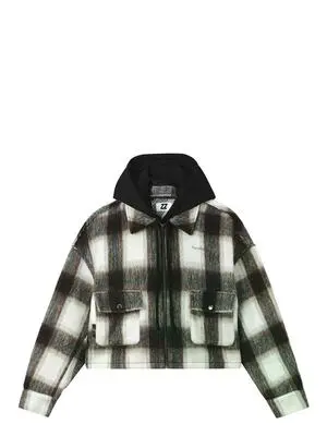Izzue Check-pattern Hooded Jacket - White