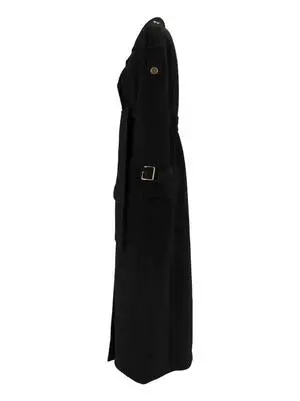 Elisabetta Franchi Double-breasted Belted Coat - Black