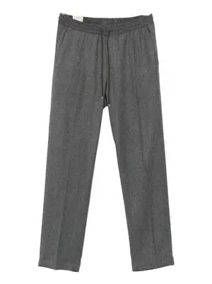 BRIGLIA 1949 Elasticated Waistband Drawstring Trousers - Grey