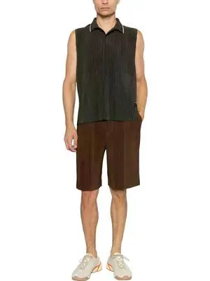 Issey Miyake Plissé-effect Shorts - Brown