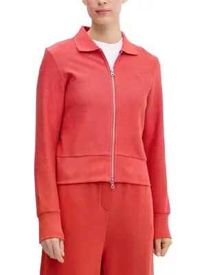 PUMA Ribbed-knit Zip-up Jacket - Red