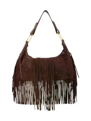Vanessa Bruno Mathilde Fringed Shoulder Bag - Brown