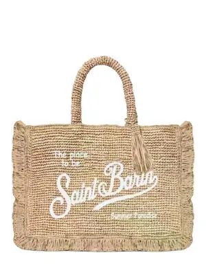 MC2 SAINT BARTH Mini Fringed Tote Bag - Neutrals