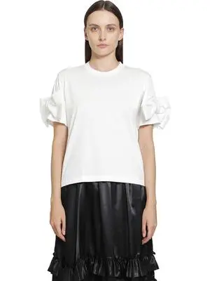 Noir Kei Ninomiya Short Sleeve T-shirt With Bow Detail - White