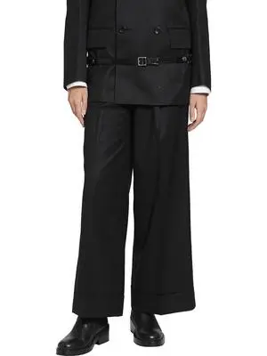 Junya Watanabe Palazzo Wool-blend Trousers - Black
