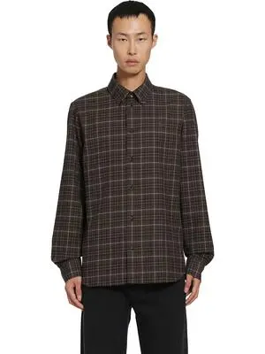 Burberry Check Cotton Shirt - Brown