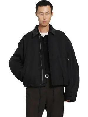 Acne Studios Cotton Satin Bomber Jacket - Black