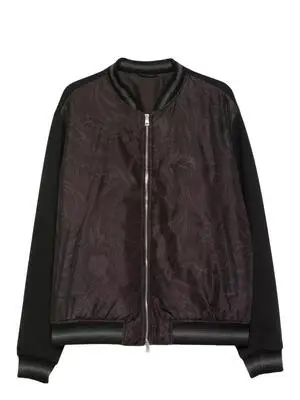 Etro Paisley Print Panelled Bomber Jacket - Black