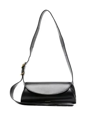 JIL SANDER Cannolo Shoulder Bag - Black