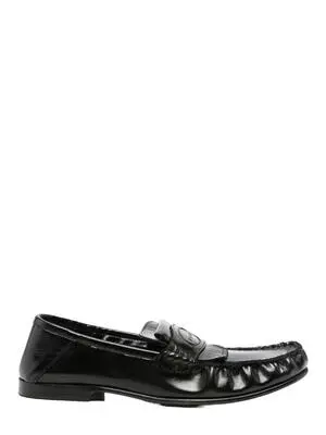 Marni Leather Loafers With Fringe Detail - Black