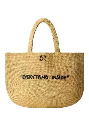 Off-White Jitney Raffia Tote Bag - Neutrals