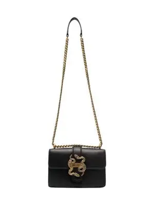 Just Cavalli Snake-plaque Chain-link Cross-body Bag - Black