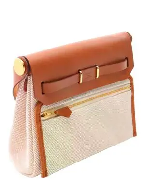 Hermès Military Toile And Vache Hunter Herbag Zip 20 Crossbody Bag - Neutrals
