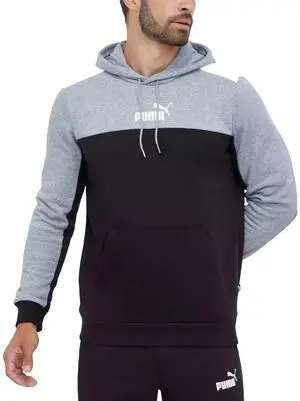 PUMA Color-block Logo Hoodie - Grey