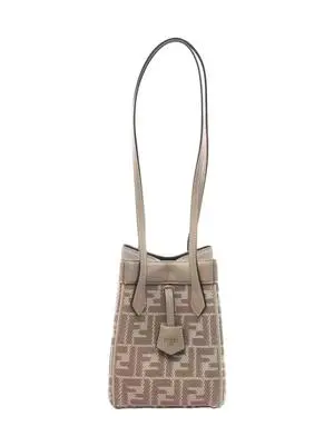 Fendi Fendi Mini FF Denim Origami Shoulder Bag Neutrals