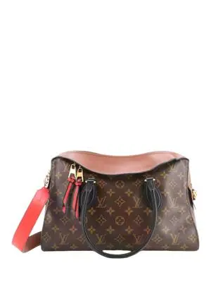 LOUIS VUITTON Tuileries Monogram Canvas Leather Satchel - Brown
