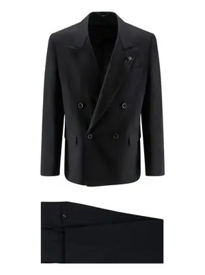 LARDINI Virgin Wool Suit - Black