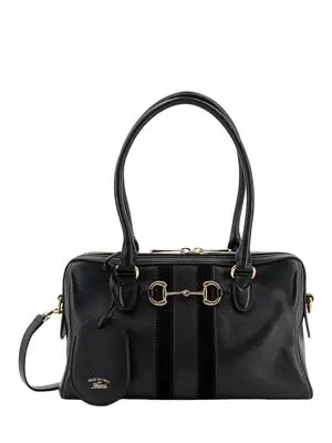 Gucci Leather Horsebit Bauletto Shoulder Bag - Black