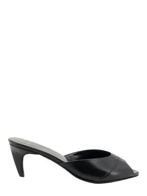 JUDE Leather Open Toe Mule - Black