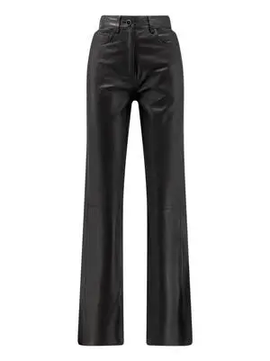 ALYSI Leather Trousers - Brown