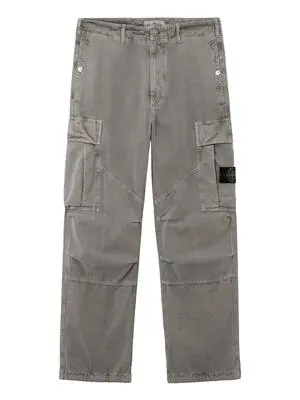 Stone Island Cotton Blend Cargo Pants - Grey