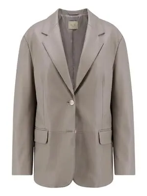 ALYSI Leather Blazer - Grey