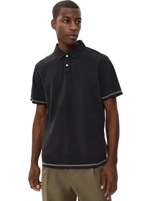 MALBON Overdyed Pique Polo - Black