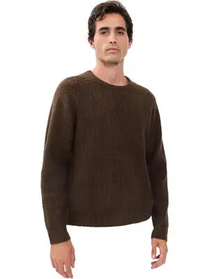 RHYTHM Mid-weight Ribbed Knit Sweater - Chocolate