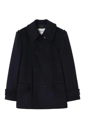 Burberry Wool-cashmere Pea Coat - Navy