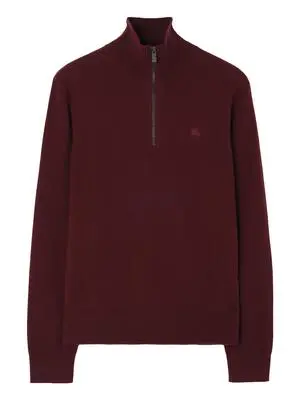 Burberry Burberry Cashmere-Blend Quarter-Zip Slim Sweater Red