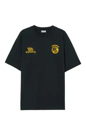 Burberry Cotton Logo Badge T-shirt - Blue
