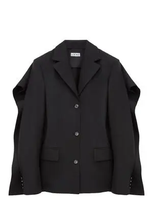 Loewe Wool Open-back Blazer - Black
