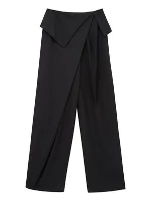 Loewe Wool-blend Draped Trousers - Black