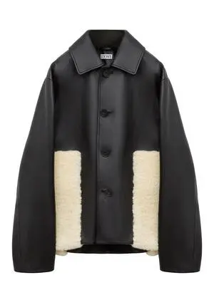 Loewe Nappa Lambskin Shearling-trim Jacket - Black