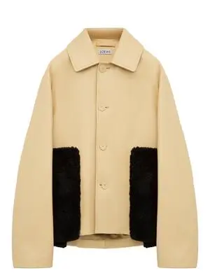 Loewe Nappa Lambskin Shearling-trim Jacket - Yellow