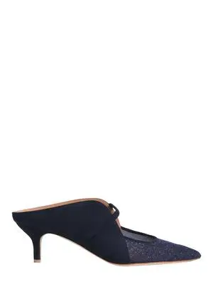 MALONE SOULIERS Embellished Suede Arc Heeled Mules - Navy