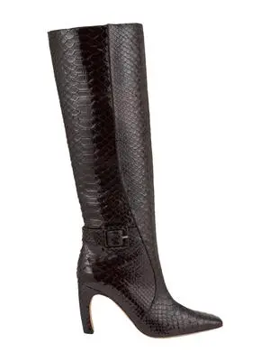 MALONE SOULIERS Embossed Leather Knee-high Boots - Brown