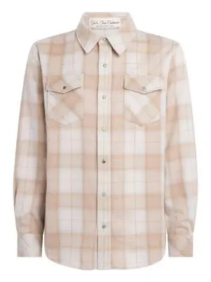 GOD'S TRUE CASHMERE Cashmere Tartan Overshirt - Orange