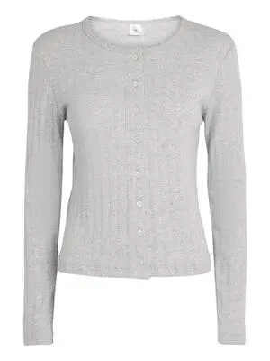 LESET Leset Cotton Pointelle Cardigan