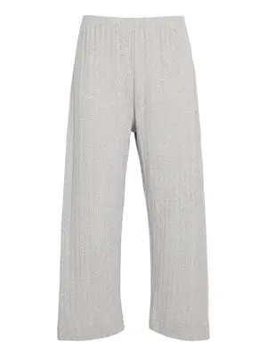 LESET LESET Cotton Pointelle Cropped Trousers Grey