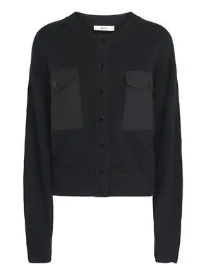 FRAME Cashmere Patch-pocket Cardigan - Black