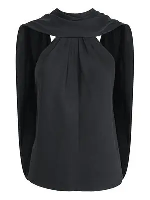 Simkhai Simkhai Satin Scarlett Cape Top Black