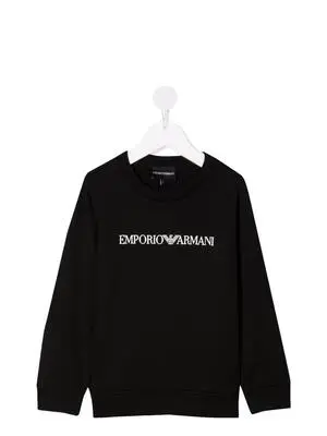 Emporio Armani Logo Print Crewneck Sweatshirt - Black