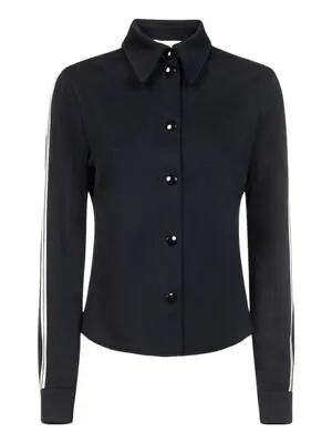 Palm Angels Long-sleeved Striped Shirt - Black