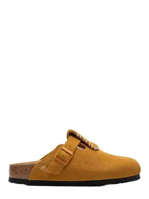 BIRKENSTOCK X Ader Error Boston Flap Suede Clogs - Marrone